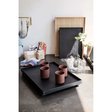 Bon Wooden Tray Small Bl. Stained Oak ferm LIVING