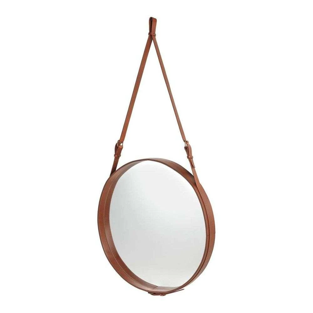 Adnet Wall Mirror Circular Ø70 Tan Leather - GUBI - Köp online Adnet Wall Mirror Circular Ø70 Tan Leather - GUBI - Köp online